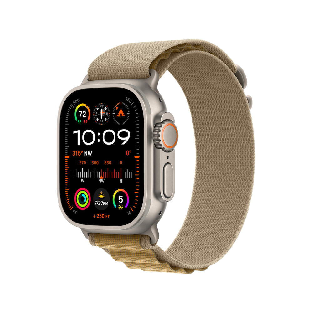 Apple Watch Ultra 2 Titanium Case with Tan Alpine Loop - iStore Nigeria